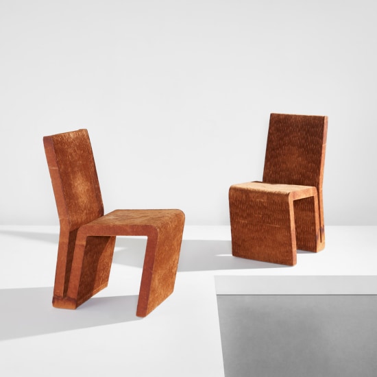 Pair of side chairs, from the "Easy Edges" series - Frank Gehry | Barnebys