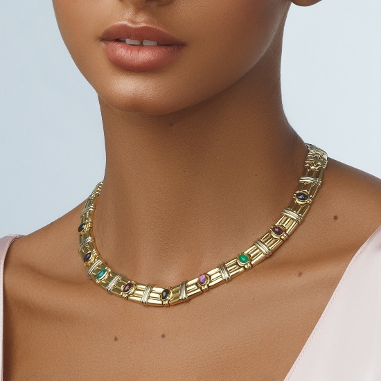 An Italian Gem Set and Bi-Colored Gold Necklace Jewels & More: Online ...